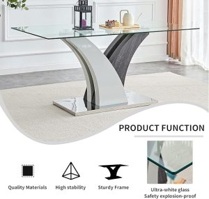 Sleek 63″ Modern Dining Table Set for 6 | Contemporary Design & Comfort ...